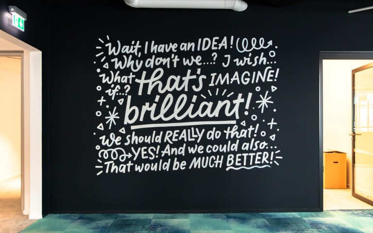 Lettering Mural – Wandgestaltung für XING – All Things Letters