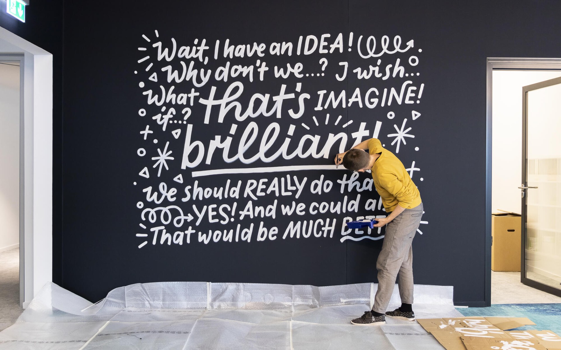 Lettering Mural – Wandgestaltung für XING – All Things Letters