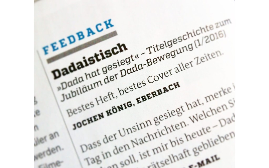 DADA won! Cover for ART magazine – All Things Letters