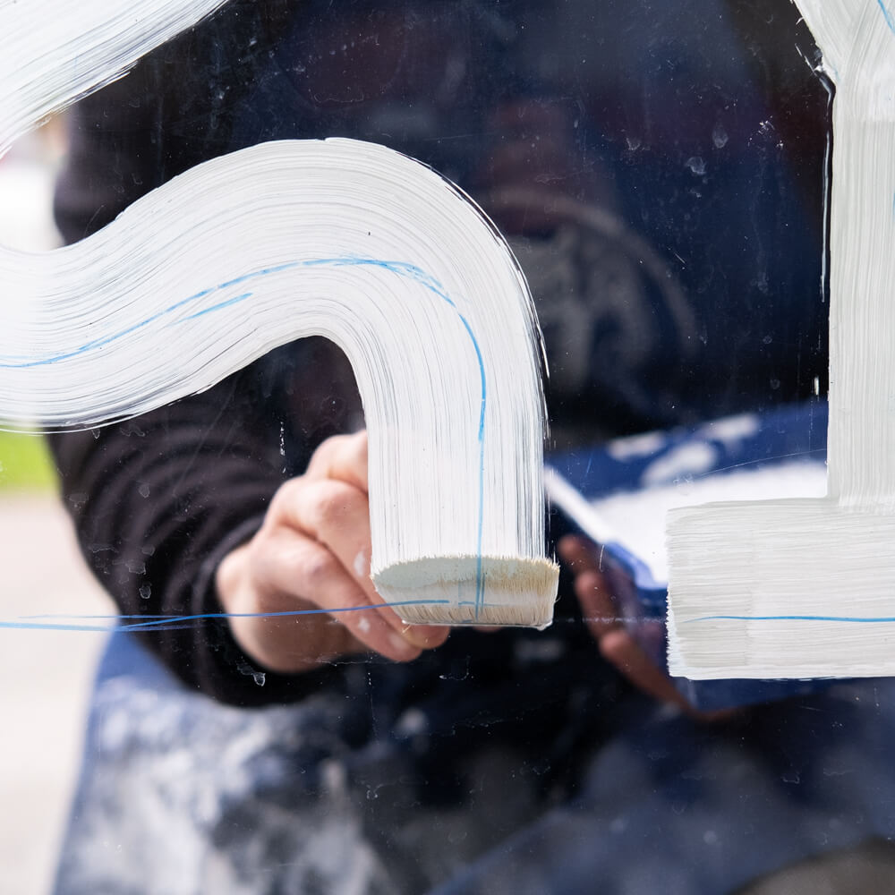 How to Paint a Window with Lettering - All Things Letters