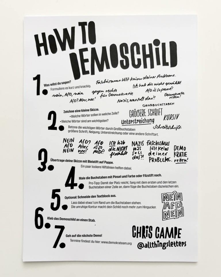How to Demoschild - All Things Letters